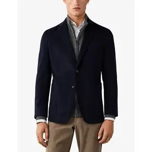 HACKETT  Notch-lapel Brushed-texture Cotton-twill Blazer