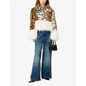 JADED LONDON Ossin Tiger Faux Fur Coat