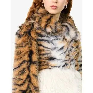 JADED LONDON Ossin Tiger Faux Fur Coat