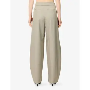 THE COUTURE CLUB Pleated Barrel-leg Woven Trousers