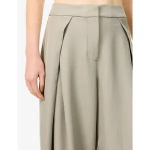 THE COUTURE CLUB Pleated Barrel-leg Woven Trousers