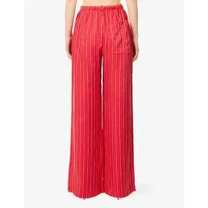 RAT AND BOA Iris Stripe Wide-leg Woven Trousers