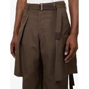 Sacai Belted Wool Trousers