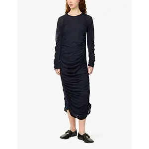 JW Anderson Ruched Sheer Jersey Midi Dress
