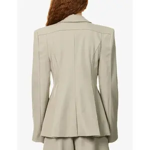 THE COUTURE CLUB Curved Sleeve Double-breasted Woven Blazer