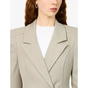 THE COUTURE CLUB Curved Sleeve Double-breasted Woven Blazer