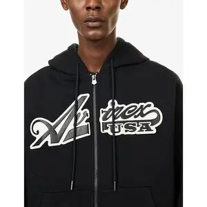 AVIREX Script Brand-embroidered Cotton Hoody