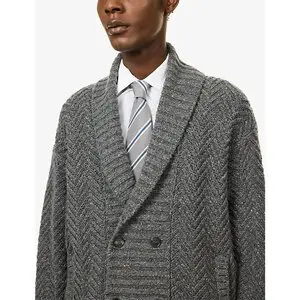 Dunhill Donegal Shawl-collar Cashmere Cardigan