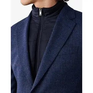 HACKETT  Checked Detachable-bib Wool-blend Blazer
