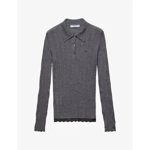 Prada Polo-collar Slim-fit Wool Jumper