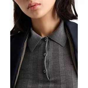 Prada Polo-collar Slim-fit Wool Jumper