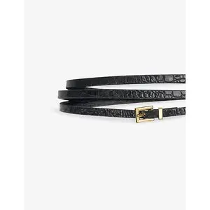 The Kooples Narrow Buckled Leather Belt