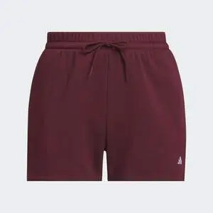 Adidas Essentials Small Logo Feel Cozy Shorts - Maroon