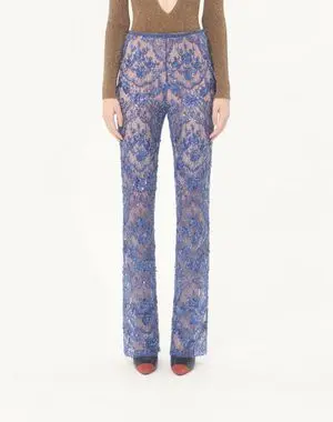 Valentino Garavani Embroidered Lace Trousers