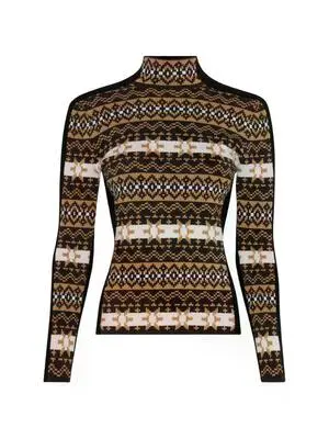 JEAN PAUL GAULTIER Merino-wool Crop Sweater With Fair Isles Jacquard