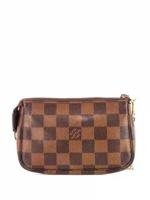 LOUIS VUITTON Pochette Accessoires Damier Mini Clutch Bag - Brown