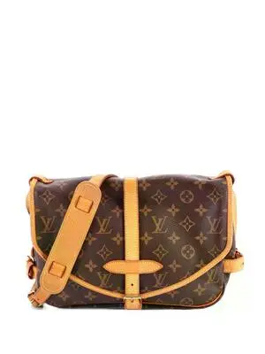 LOUIS VUITTON Saumur Handbag Monogram Canvas 30 Crossbody Bag - Brown