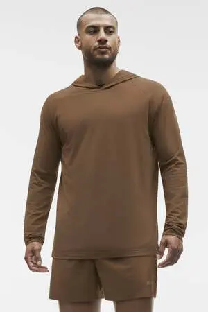 Alo Yoga Vapor Long Sleeve Hoodie - Java Brown