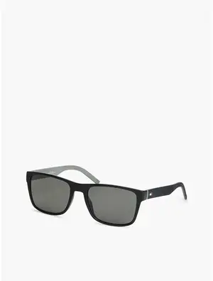 Tommy Hilfiger Rectangular Frame Polarized Sunglasses - Black