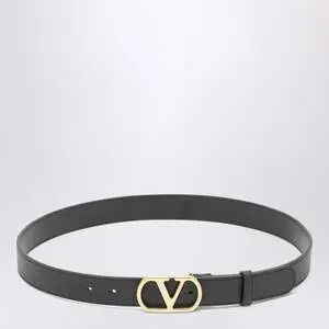 Valentino Garavani Signature Vlogo Calfskin Belt - Black