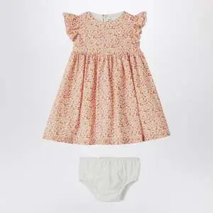 IL GUFO Apricot Mini Dress With Culotte Detail In Liberty-style Fabric - Orange