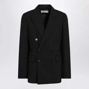Dries Van Noten Wool Double-breasted Jacket - Black