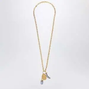 Chloé Gold-finish Mini Brass Necklace With Charms - White