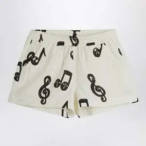 MINI RODINI Musical Notes Shorts - White