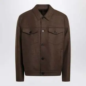 Harris Wharf London Wool Overshirt Jacket - Brown