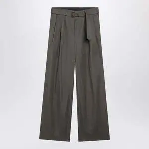 Dries Van Noten Khaki Wide-leg Cotton Trousers