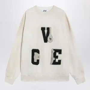GOLDEN GOOSE Feminine Crewneck Sweatshirt With Statement Patches
