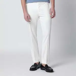 PT TORINO Slim-fit Cotton-blend Trousers - White
