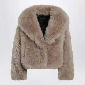 BLANCHA Short Caramel Faux Fur Mini Jacket - Beige