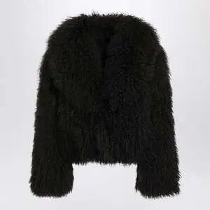 BLANCHA Short Mini Faux Fur Jacket - Brown