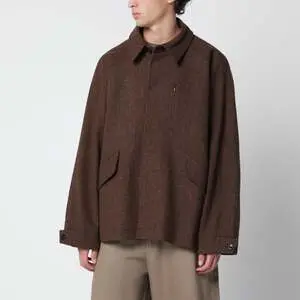You Must Create Wool Stand Collar Jacket - Brown