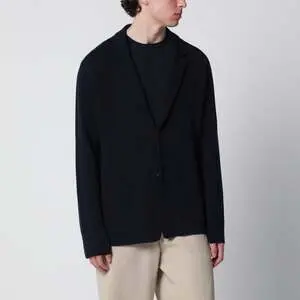 ROBERTO COLLINA Navy Cotton Cardigan Jacket - Blue
