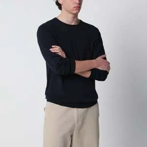 ROBERTO COLLINA Mini Crewneck Cotton Sweater - Blue