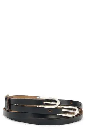Our Legacy Twin Double Buckle Leather Belt
