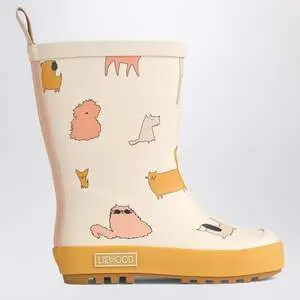 LIEWOOD Mason Mini Thermal Rain Boots With Cats And Dogs Print