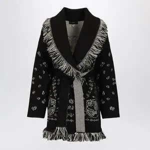 Alanui Bandana Jacquard Cardigan - Black