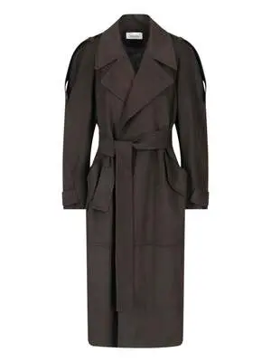 LOW CLASSIC Belted Trench Coat - Brown