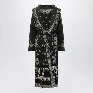 Alanui Long Bandana Jacquard Cardigan - Black