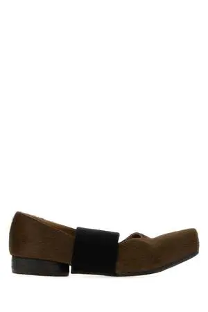 UMA WANG Leather Hair Ballerinas - Brown