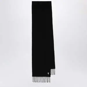 AMI Paris De Coeur Wool Scarf - Black