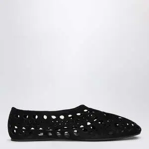 Alaïa Perforated Suede Slippers
