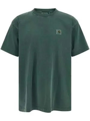 Carhartt Work In Progress Two-tone American Logo Embroidered Cotton Crew Neck T-shirt - Multicolor