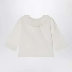 Bonpoint Joliette Ruffle Blouse With Mini Details - White