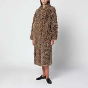 ARMA Olive Beige Cristina Shearling Coat