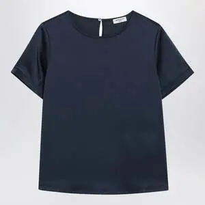 Max Mara Satin Crew Neck T-shirt - Blue