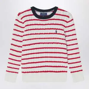 Polo Ralph Lauren Striped Cable-knit Sweater - White